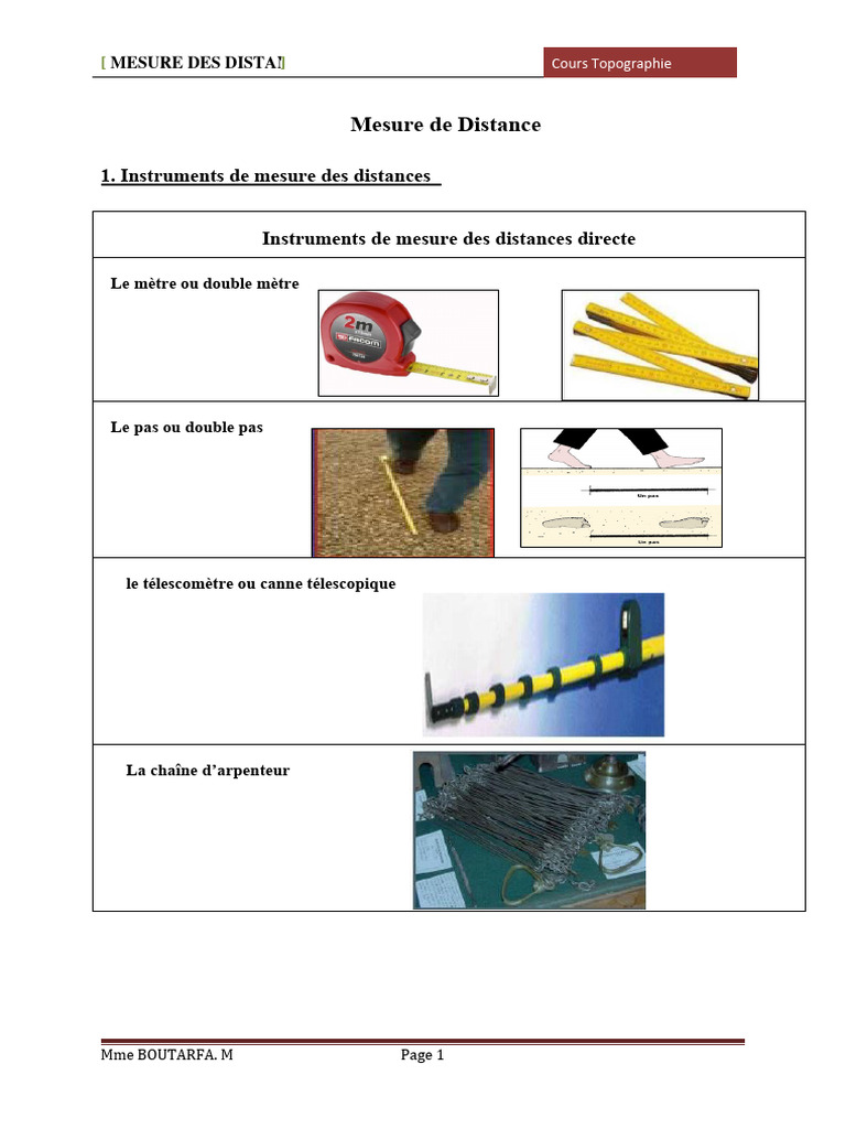 Mesure des Distances en Topographie | PDF | Topographie | Optique