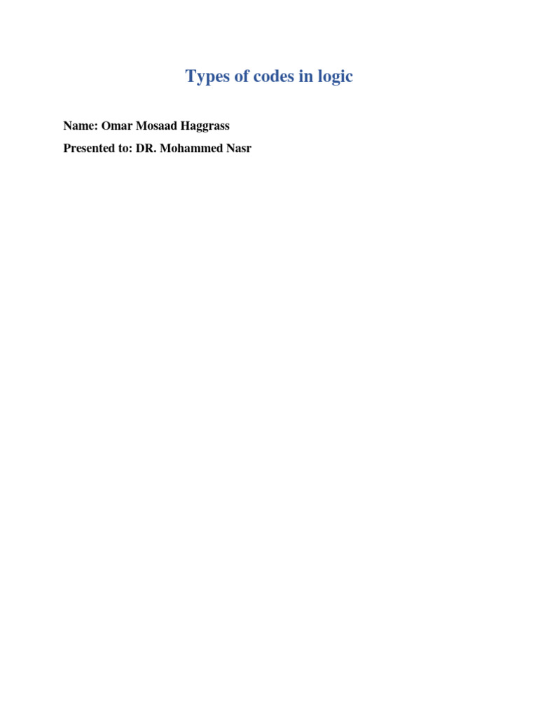 Logic Report | PDF | Binary Coded Decimal | Error Detection And Correction