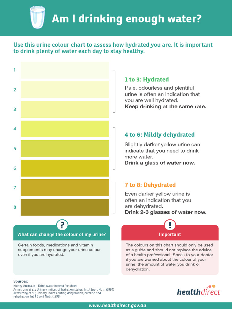 Urine Color Chart | PDF | Urine | Dehydration