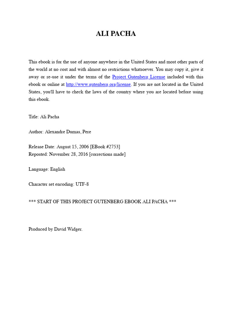 ALI PACHA, by Alexandre Dumas, Pere | PDF | Ali | Pilgrimage