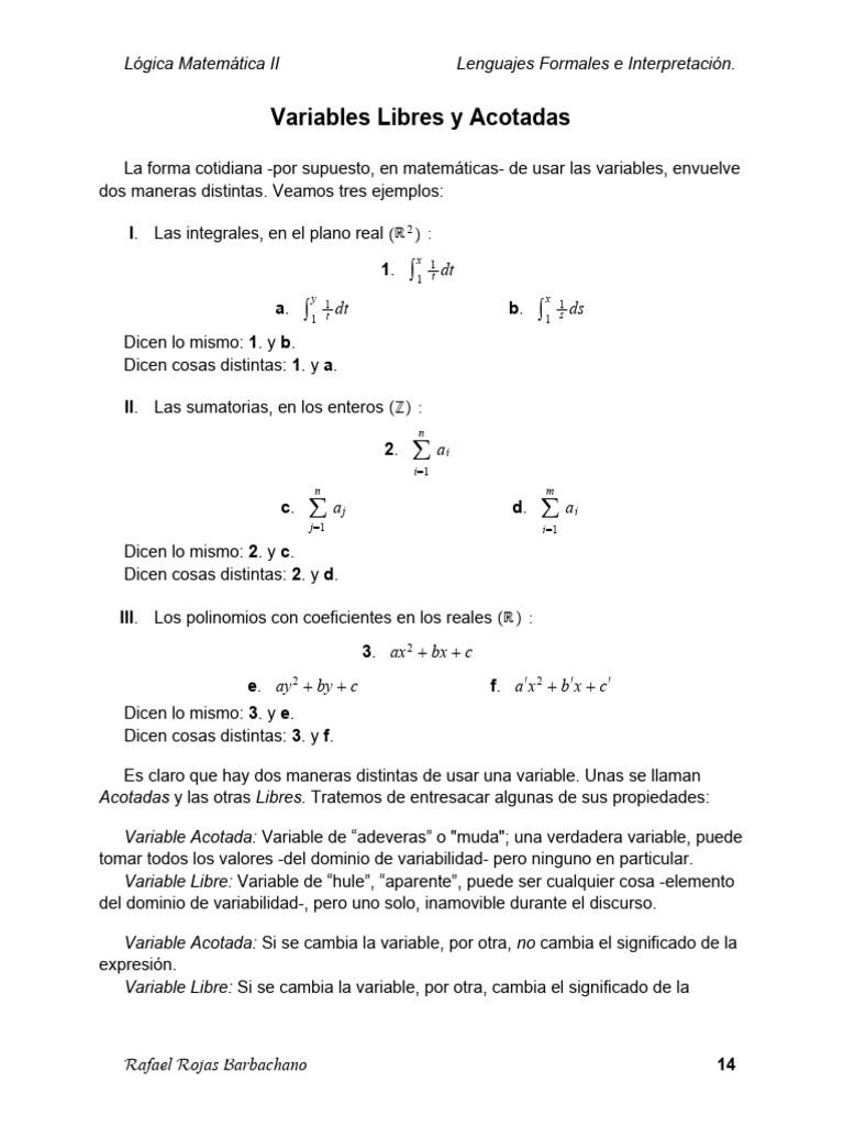 1.02 Variables Libres Acotadas | PDF | Variable (Matemáticas ...
