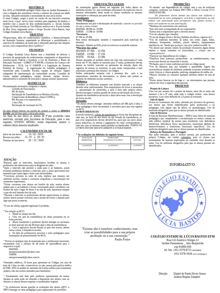 FOLDER Func e Prof (Cópia) | PDF | Pedagogia | Escolas