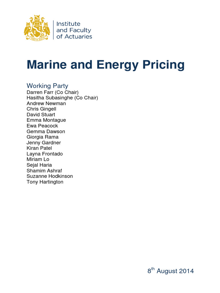 Marine and Energy Pricing Paper Final 0 | PDF | Insurance | Deductible