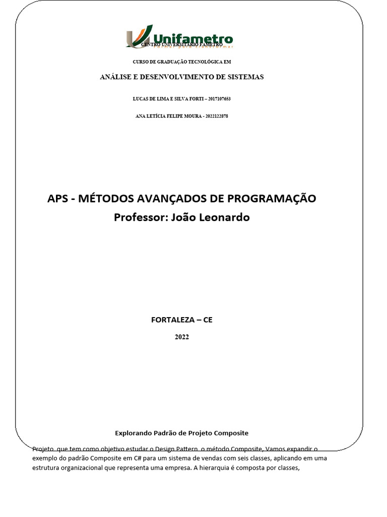 APS MAP Composite - Vendas | PDF