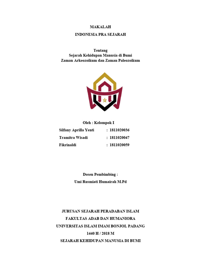 MAKALAH Indonesia Prasejarah Arkaekum Da | PDF