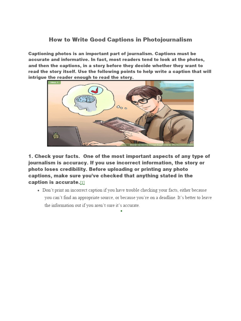 How To Write Good Captions in Photojournalism | PDF | Essays | Proofreading