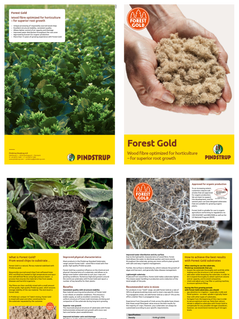 Pindstrup Forest Gold - EN - A4 - 19W27 - Low-Res | PDF | Root | Wood