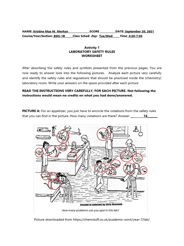 Activity 1 | PDF | Laboratories | Hazards