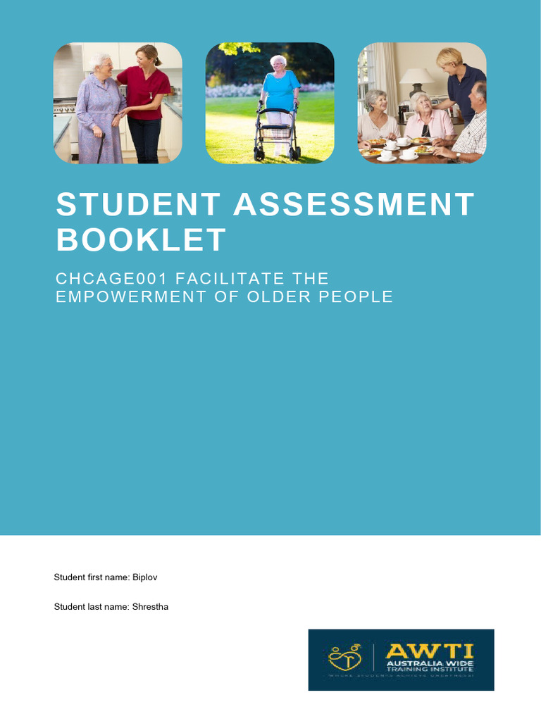 CHCAGE001 STUDENT WORKBOOK (WORD) - C4A.v1.1 (2) - Completed | PDF ...