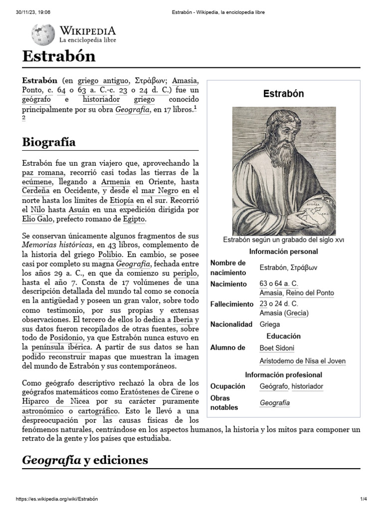 Estrabón - Wikipedia, la enciclopedia libre | PDF | Antiguedad clasica ...