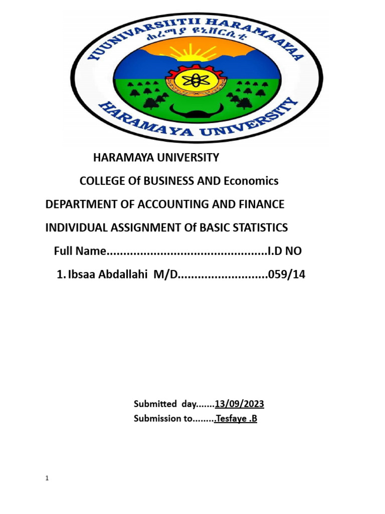 Individual Assignment of Basic Statistics | PDF | Survey Methodology | Questionnaire