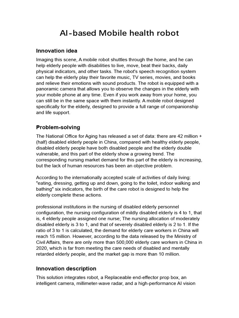 AI-based Mobile Health Robot | PDF | Robot | Robotics