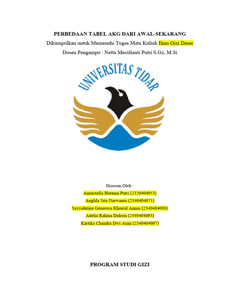 Perbedaan Tabel Akg Dari Awal-Sekarang | PDF | Kesehatan Holistik ...