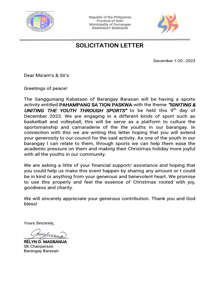 Solicitation Letters 2 | PDF