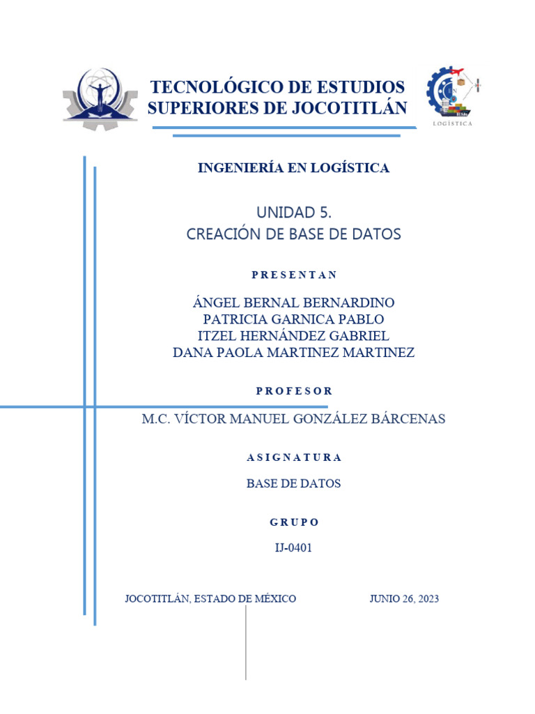 Unidad 5 Proyecto | PDF | Bases de datos | SQL