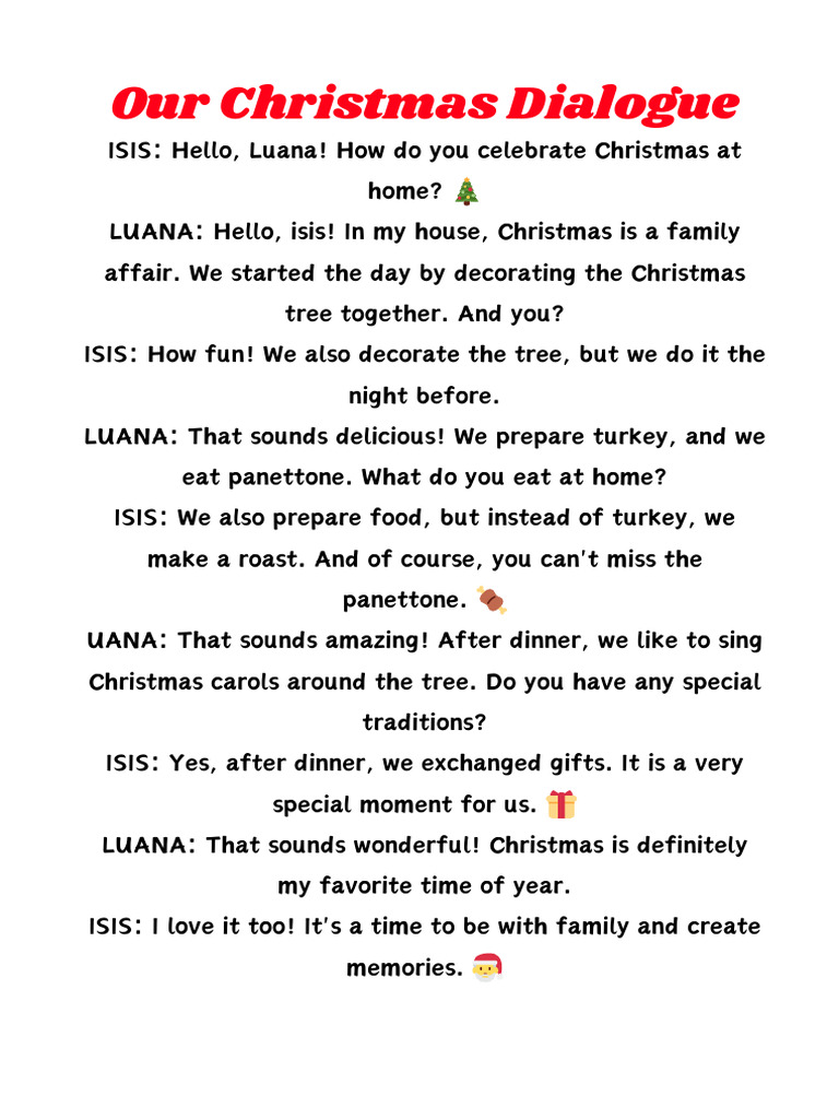 Christmas Traditions Between Friends | PDF | Cooking, Food & Wine ...