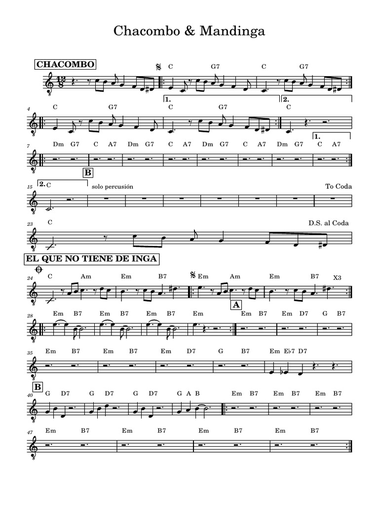 Letras e Acordes de Chacombo e Mandinga | PDF | Formas musicais ...