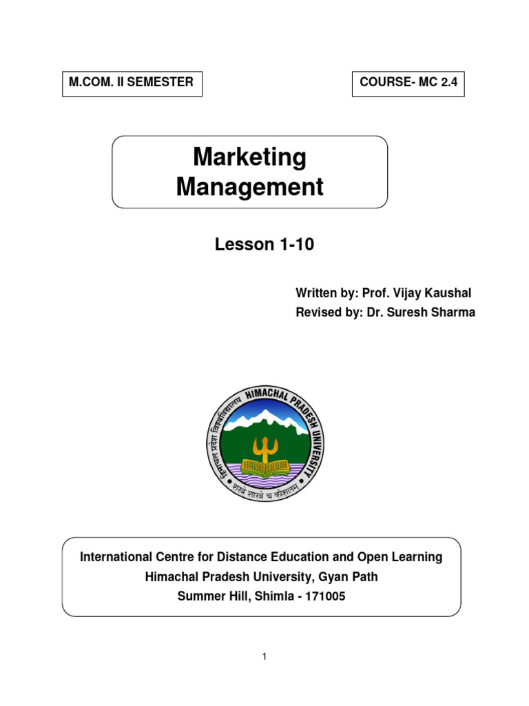 MKT MGT | Download Free PDF | Marketing | Market (Economics)