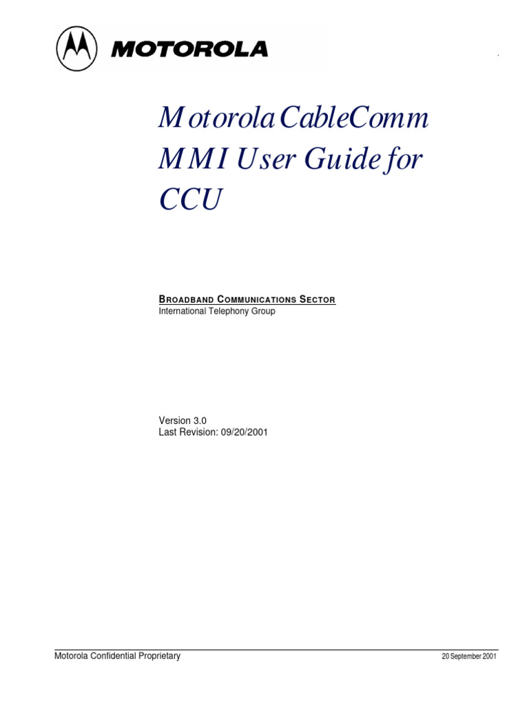 Motorola CCU MMI User Guide 2001 | PDF | Command Line Interface | Password