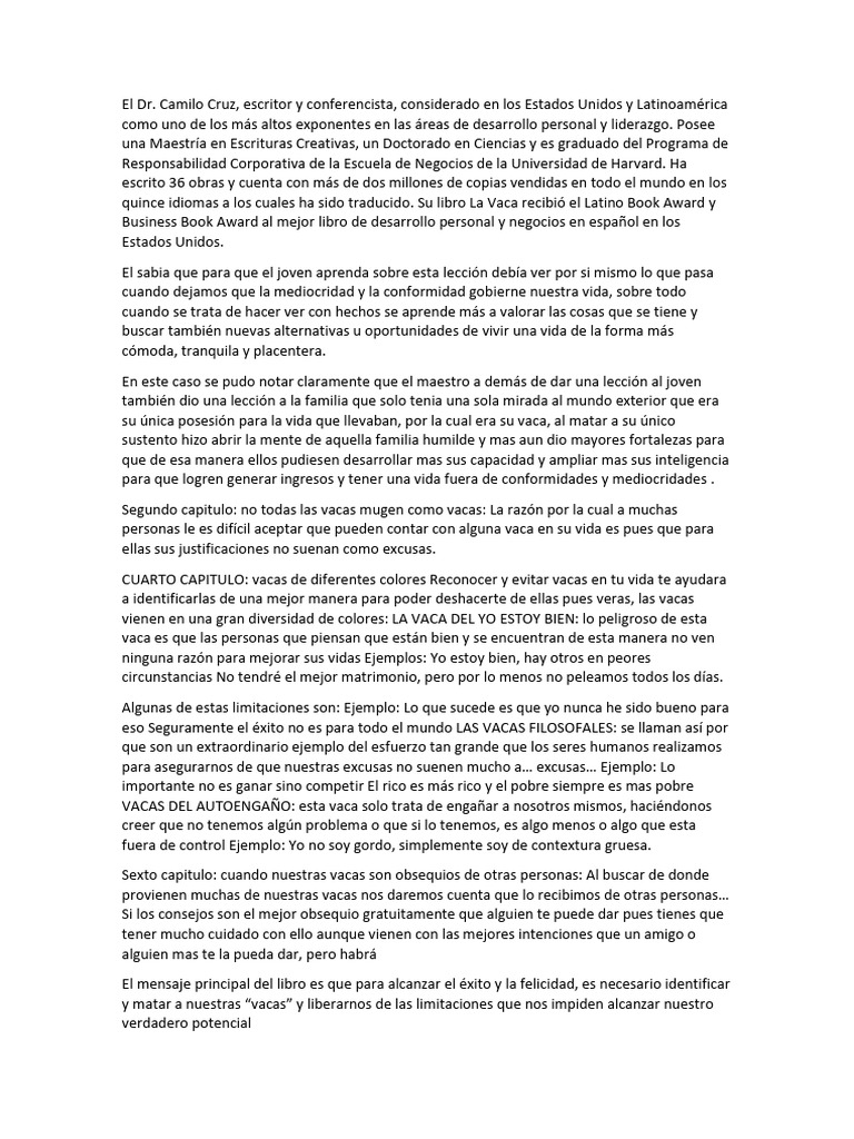 La Vaca PDF | PDF | Vacas