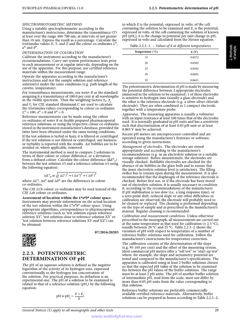 2 2 3 Potentiometric Determination Of Ph Pdf Ph Materials