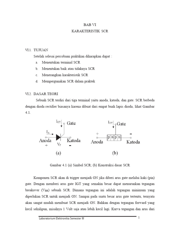 Karakteristik dan Pengujian SCR | PDF | Teknologi & Rekayasa