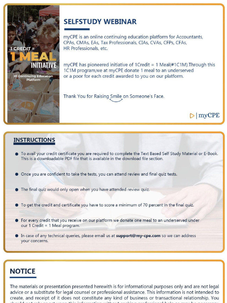 Instructions - Self Study Slides | PDF