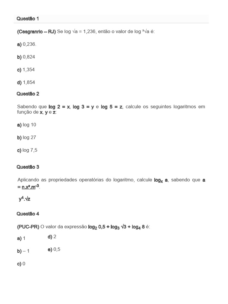Logaritmos - 11 | PDF | Logaritmo | Matemática