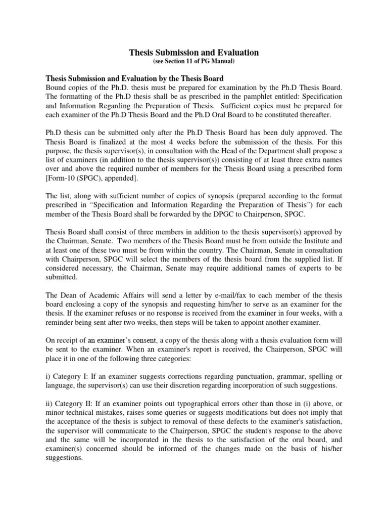 Ph.D. Thesis Submission Process at IITK | PDF | Thesis | Doctor Of ...