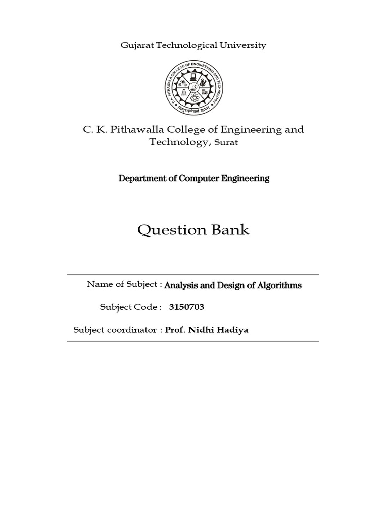 Ada Que Bank Pdf Dynamic Programming Computational Complexity Theory