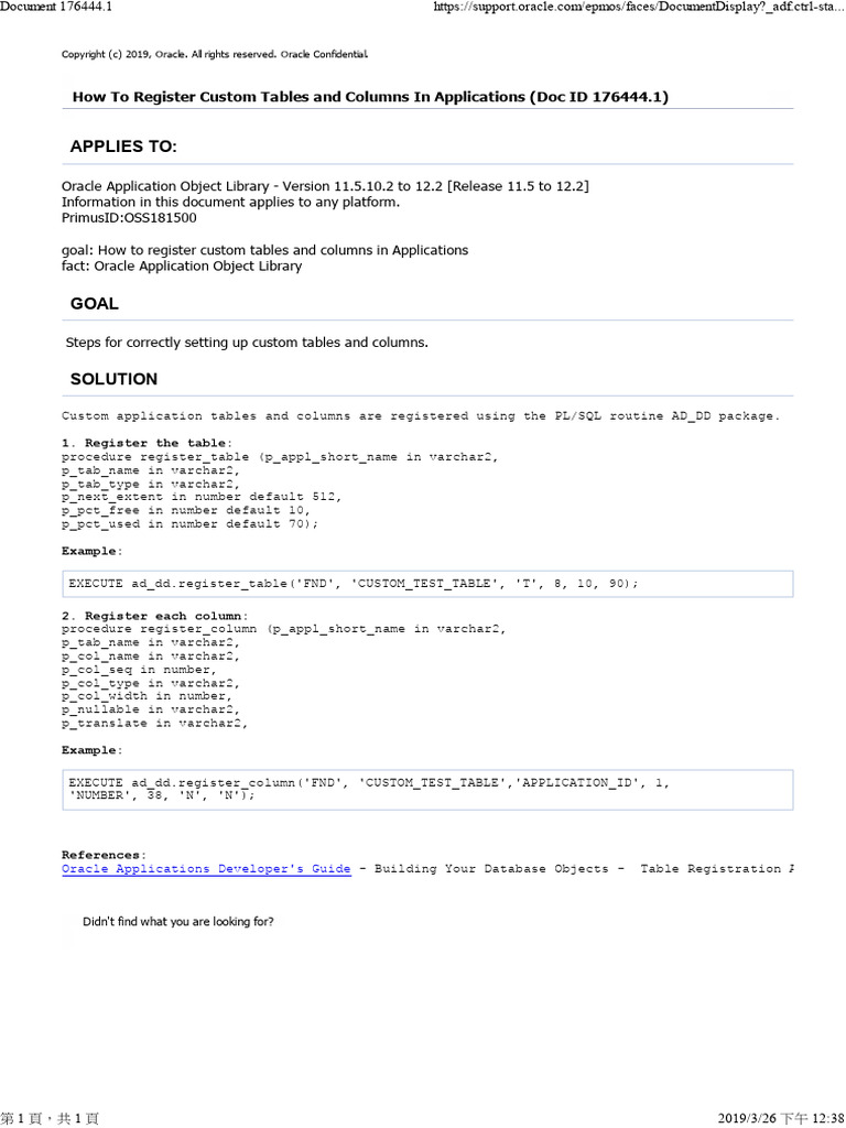 How To Register Custom Tables and Columns in Applications | PDF ...