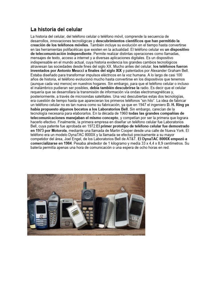 Evolución del Teléfono Celular | PDF | Teléfonos móviles | Teléfono