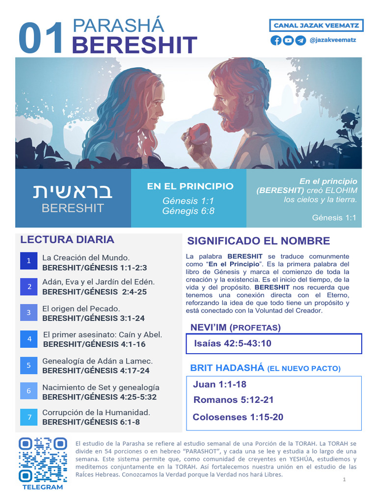 Parashat Bereshit 2023-2024 | PDF | Libro del Génesis | Adán y Eva