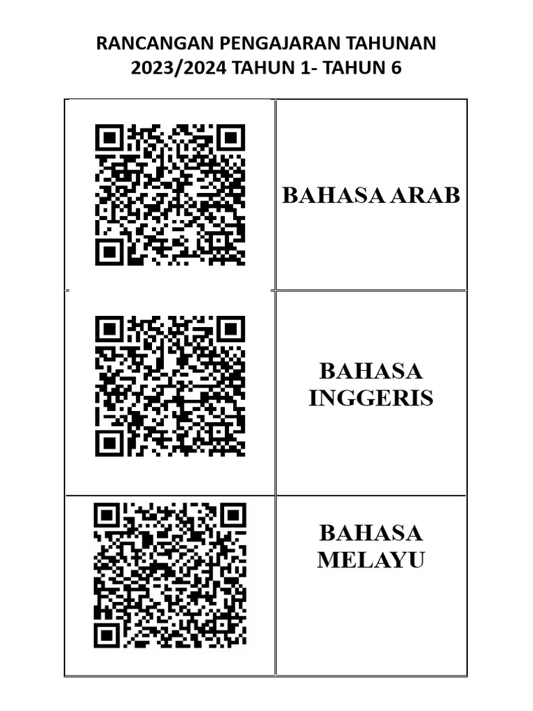 QR Code RPT 2023 2024 | PDF | Seni & Disiplin Bahasa