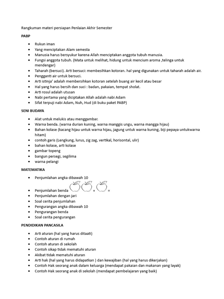 Rangkuman Materi Persiapan PAS | PDF