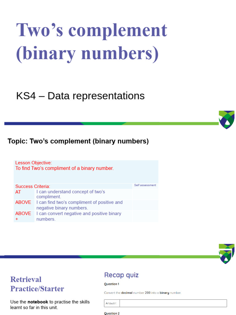 Two Compliment Binary Numbers | PDF | Theory Of Computation | Applied Mathematics