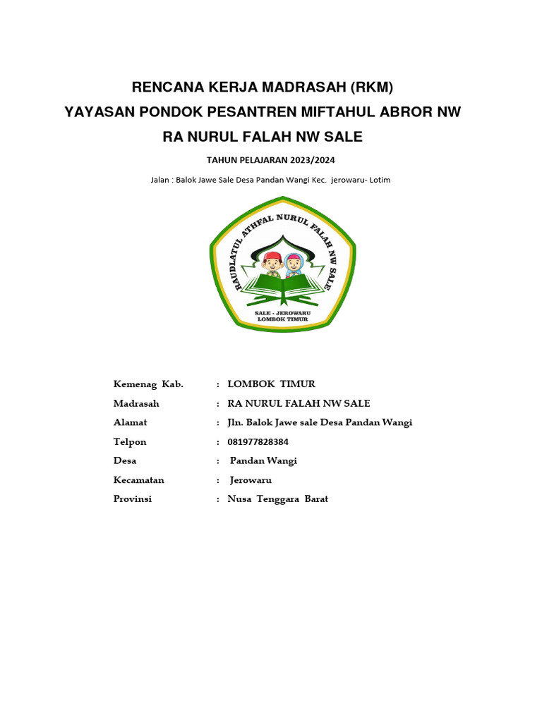 Rencana Kerja Madrasah RKM | PDF | Karier & Perkembangan | Perjalanan