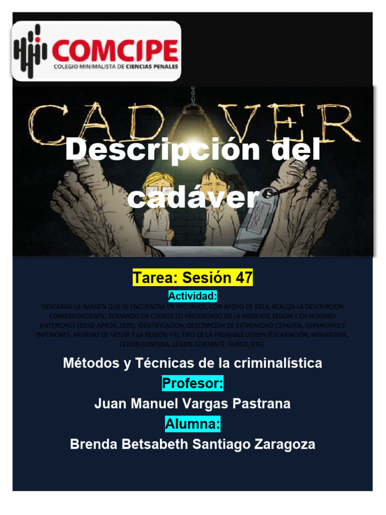 Análisis Forense de Cadáver Masculino | PDF