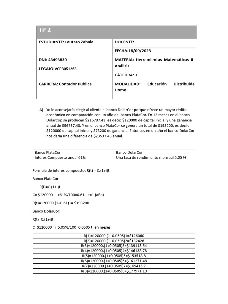 TP 2 | PDF | Matemáticas | Economias