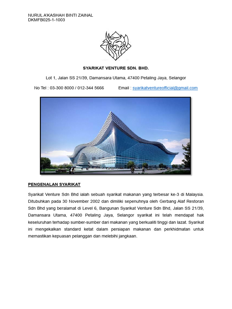 Syarikat Venture Sdn. BHD | PDF