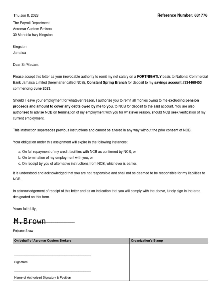 Salary Assignment | PDF