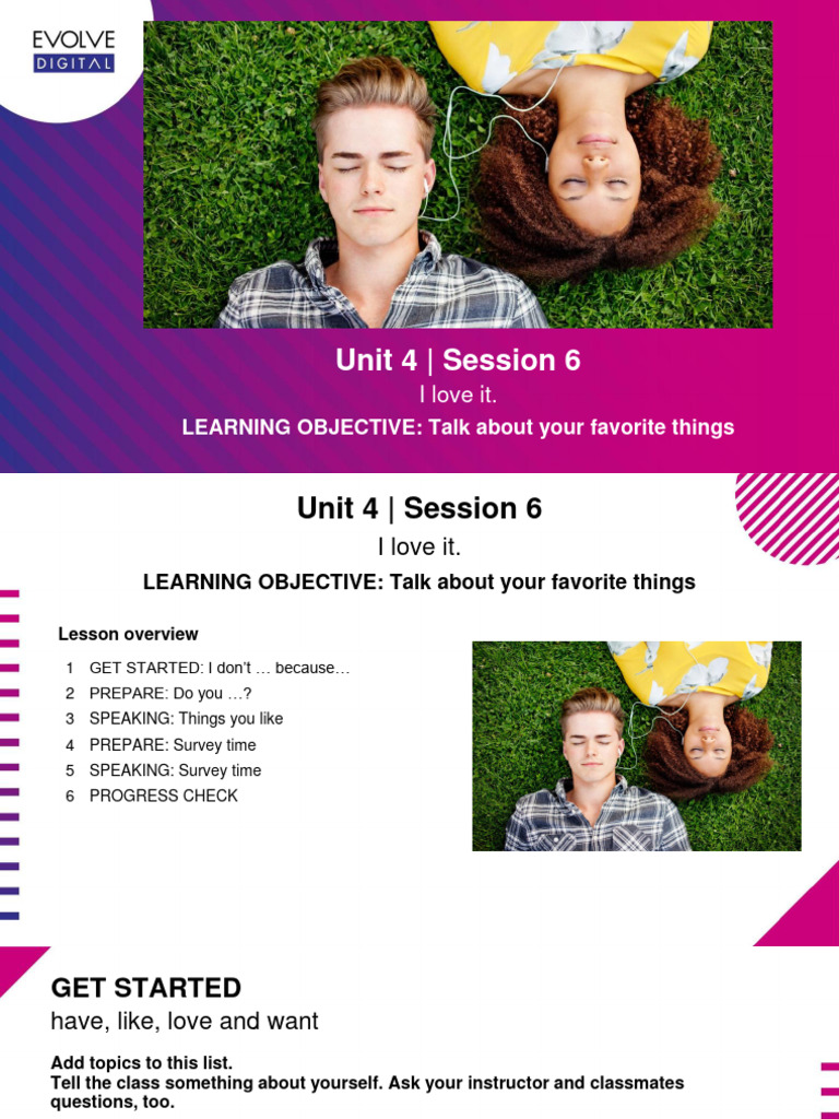 Unit 4 - Session 6: I Love It | PDF