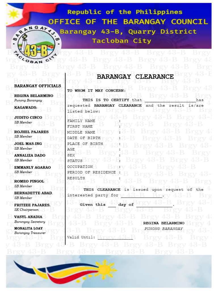 Brgy Clearance | PDF