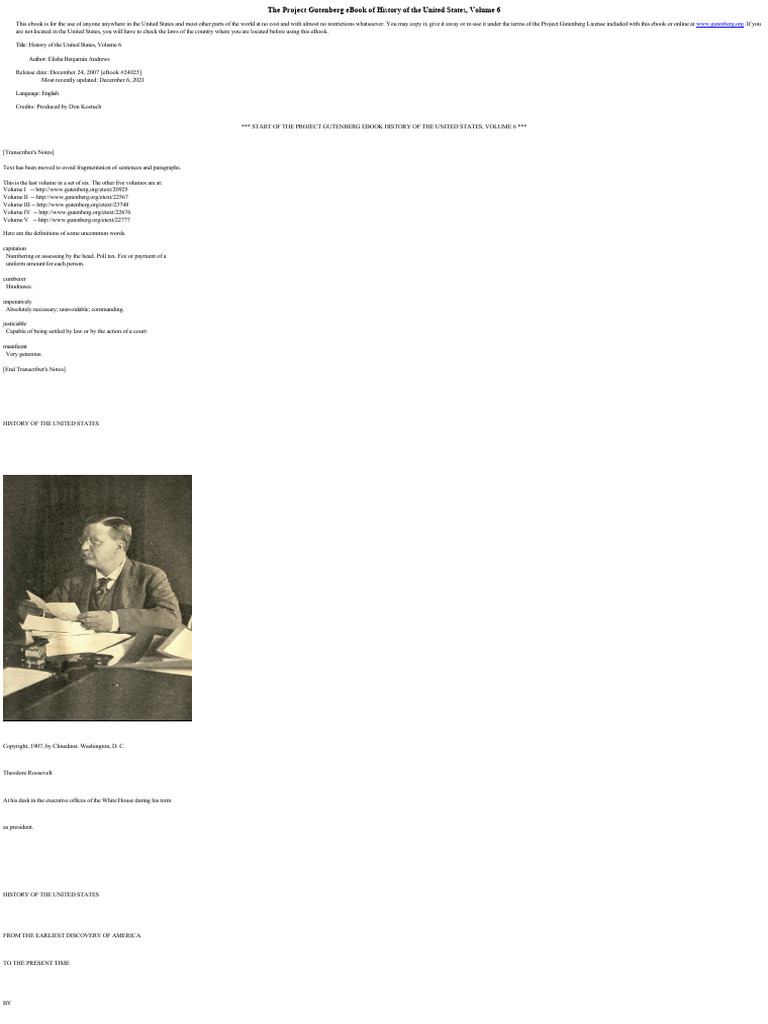 History of The United States - Volume 6 | PDF | Panama Canal | Theodore ...