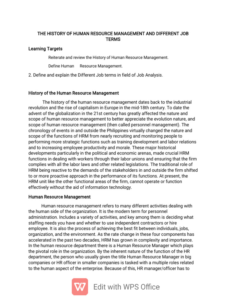 Module 6 Operation Management Lesson 1 Pdf Human Resource Management Human Resources