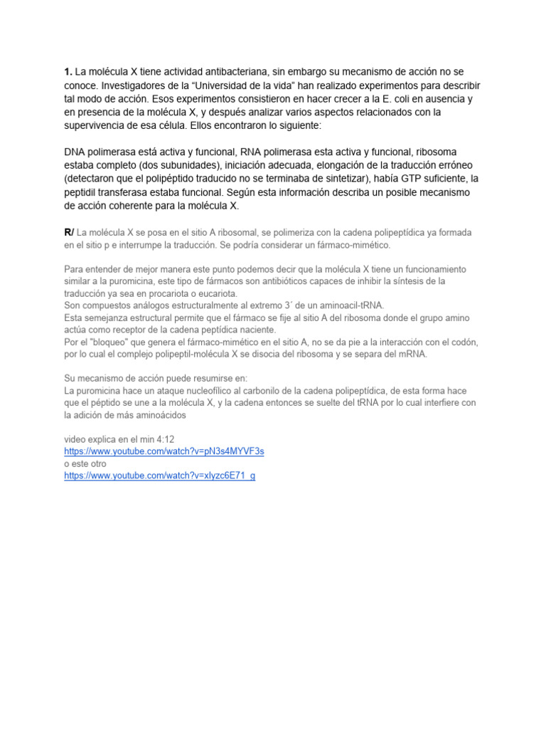 Mecanismo de acción de antibióticos en ribosomas | PDF | Chaperona ...