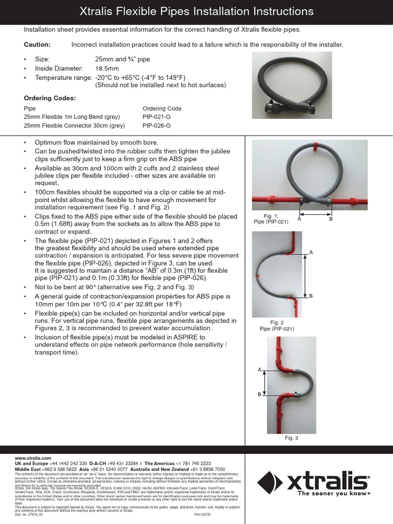 00 Xtralis Flexible Pipes TDS A4 IE Lores | PDF | Pipe (Fluid ...