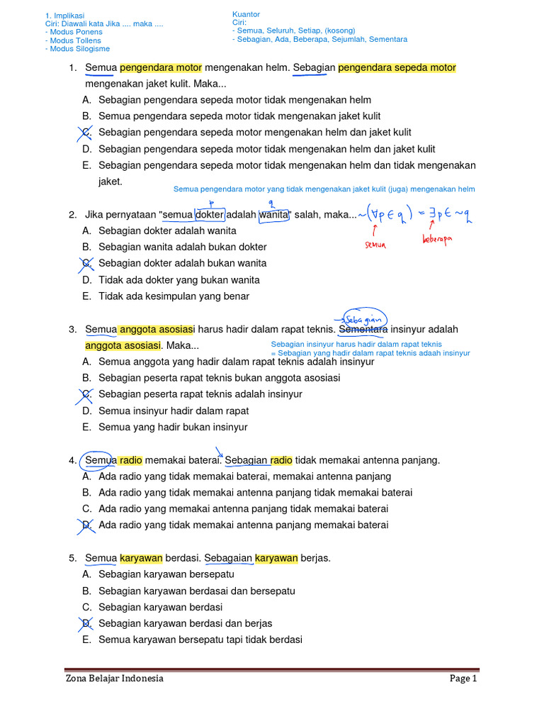 (Coret) - SILOGISME DAN LOGIKA ANALISIS TO (1) - 121123 | PDF