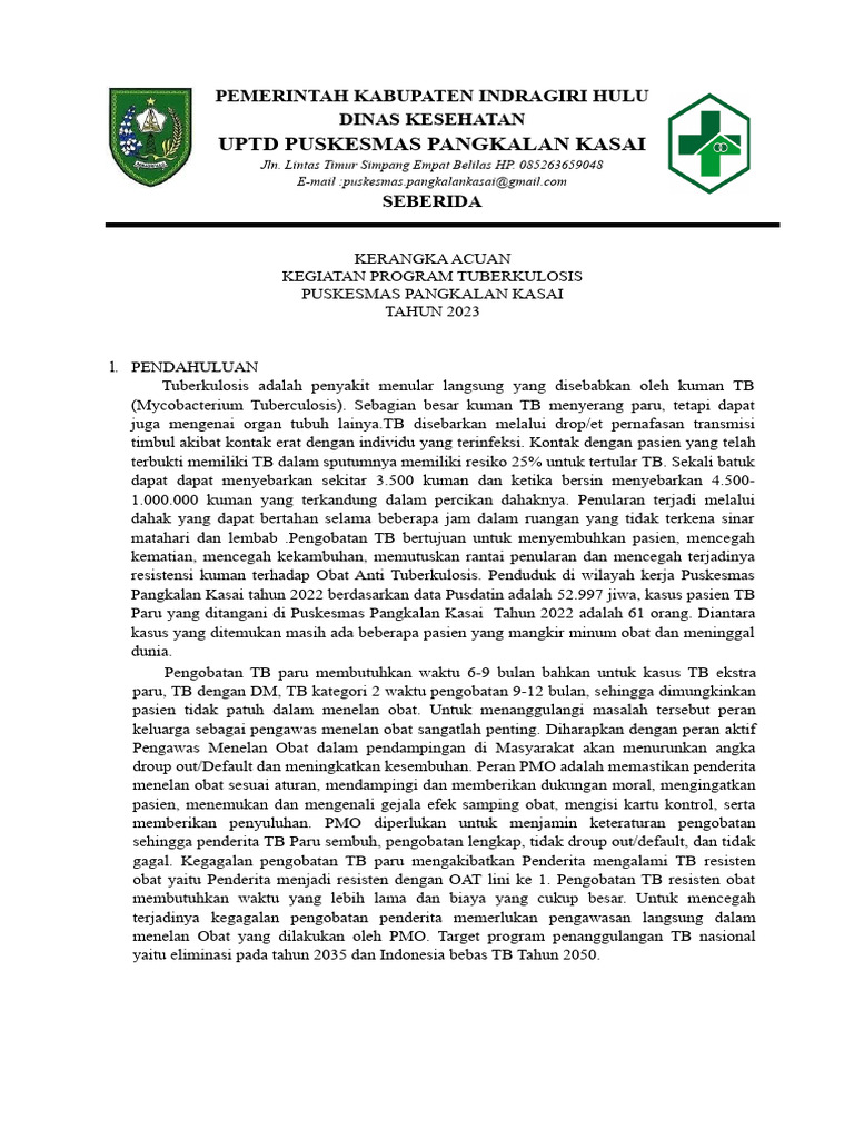 Kak Program TB - 0001 | PDF | Kesehatan Holistik | Sains & Matematika