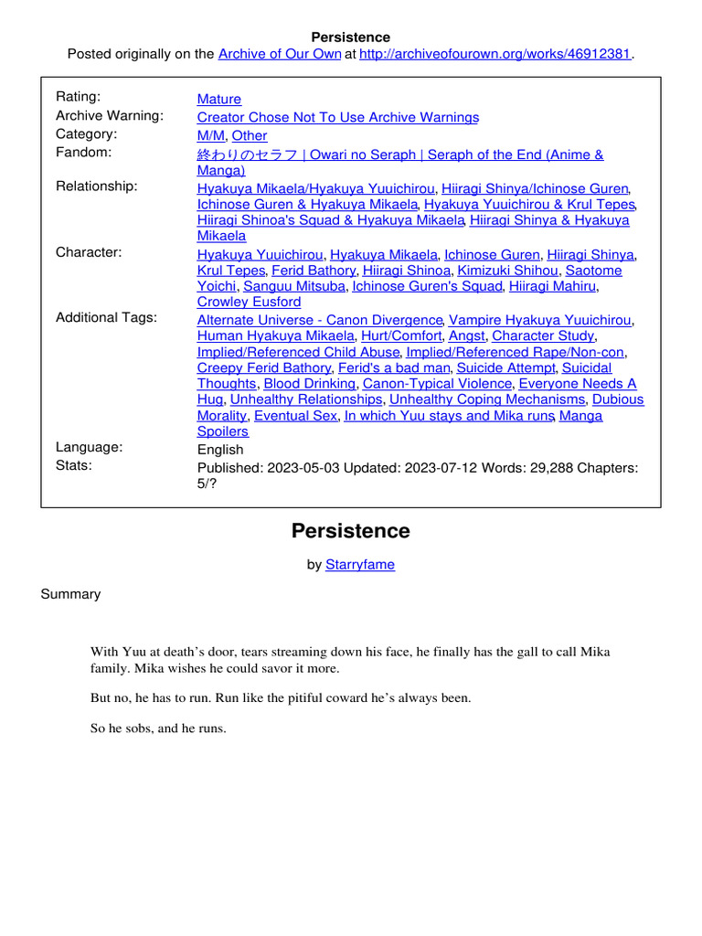 Persistence | PDF | Thorax